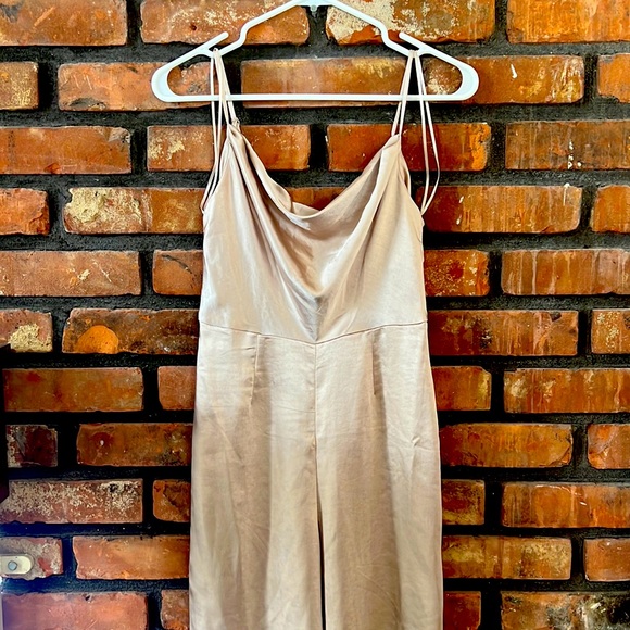 Lush | Pants & Jumpsuits | Lush Cowl Neck Satin Jumpsuit | Poshmark